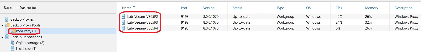 14 – Veeam M365 v8 Technical Preview 2 – Repository and Proxy Pools ...